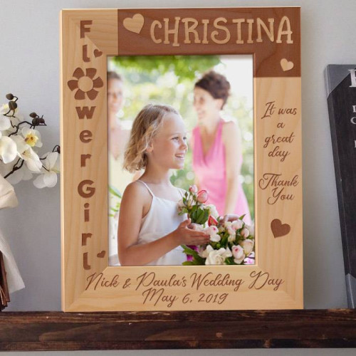 Buy Flower Girl Personalized Wooden Picture Frame - Center Gifts