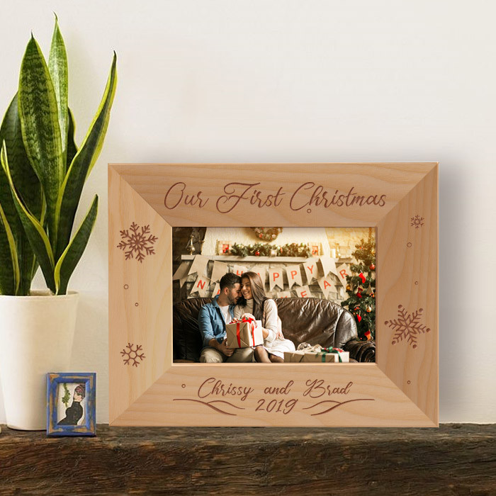 Buy Our First Christmas Together Personalized Wooden Picture Frame ...