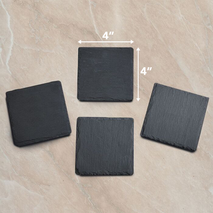 Buy Personalized Set of 4 Square Slate Coasters with Kitchen Designs ...