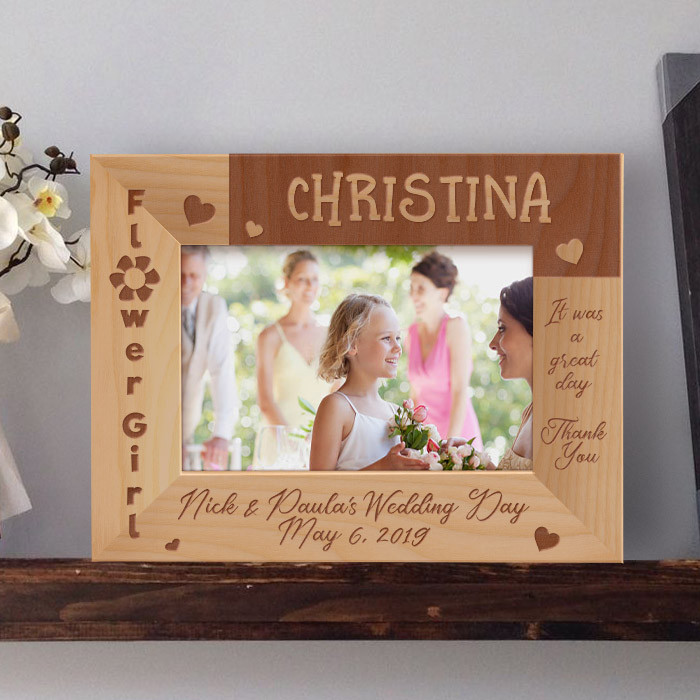 Buy Flower Girl Personalized Wooden Picture Frame - Center Gifts