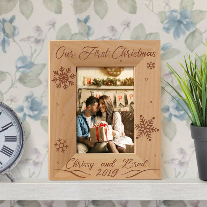 Buy Our First Christmas Together Personalized Wooden Picture Frame ...