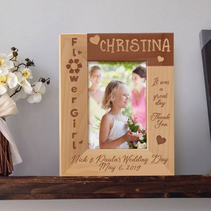 Buy Flower Girl Personalized Wooden Picture Frame - Center Gifts